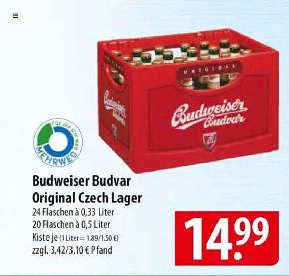 Budweiser Budvar Original Czech Lager Angebot bei Famila Nord Ost