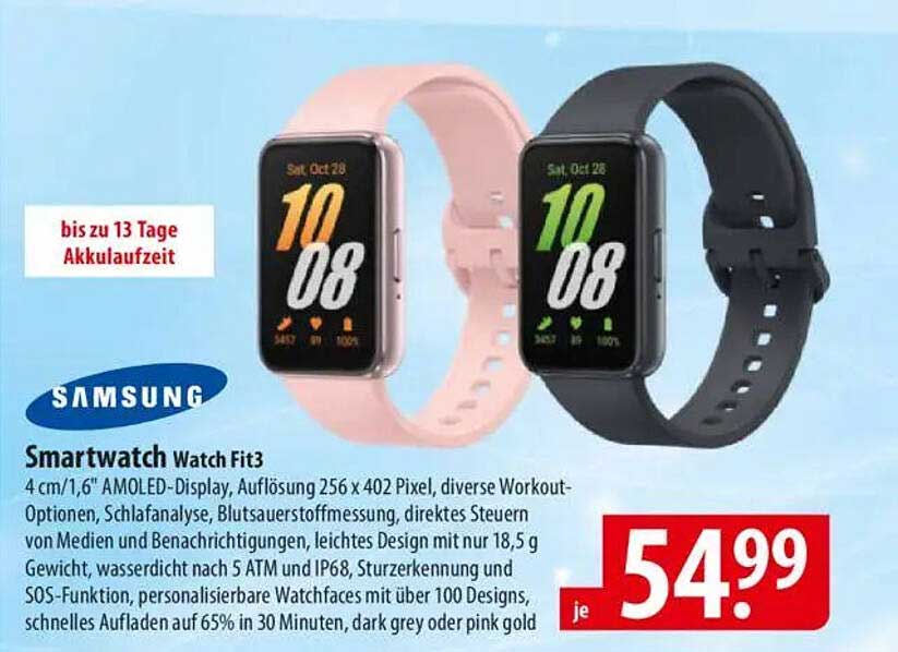 Samsung Smartwatch Watch Fit3 Angebot bei Famila Nord Ost
