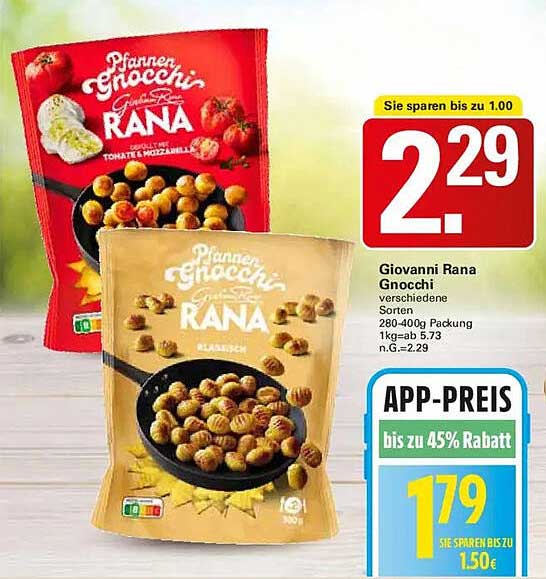 Giovanni Rana Gnocchi Verschiedene Sorten Angebot bei WEZ - ProspektGuru.de