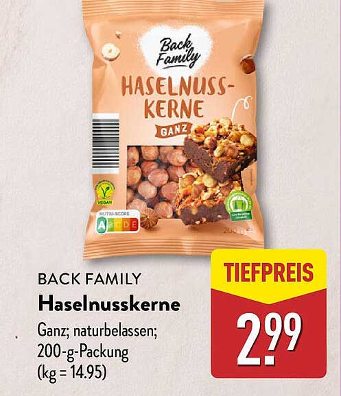 Back Family Haselnüssekerne Angebot bei Aldi Nord - ProspektGuru.de