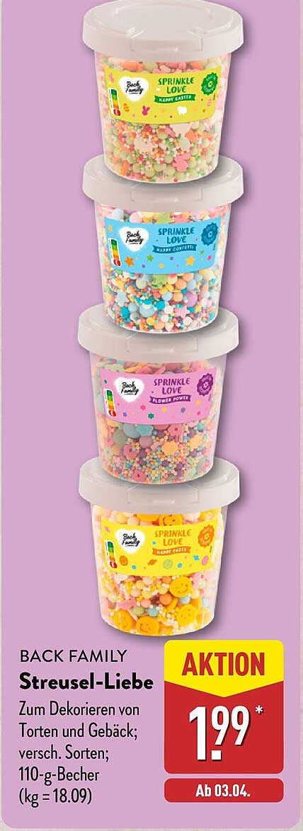 Back Family Streusel-Liebe Angebot bei Aldi Nord - ProspektGuru.de