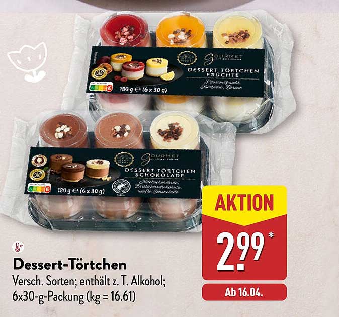 Dessert-Törtchen Angebot bei Aldi Nord