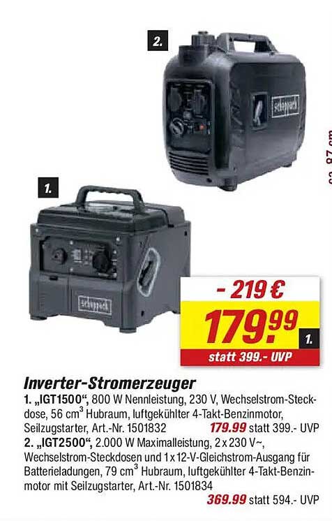 Inverter-Stromerzeuger Angebot bei toom Baumarkt
