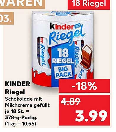 Kinder Riegel Angebot bei Kaufland