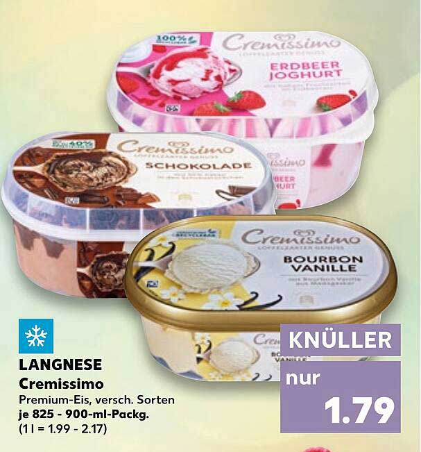 Cremissimo Eis Sorten