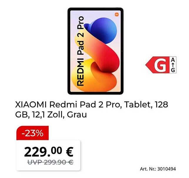 Xiaomi Redmi Pad 2 Pro, Tablet, 128 Gb, 12,1 Zoll, Grau Angebot bei ...