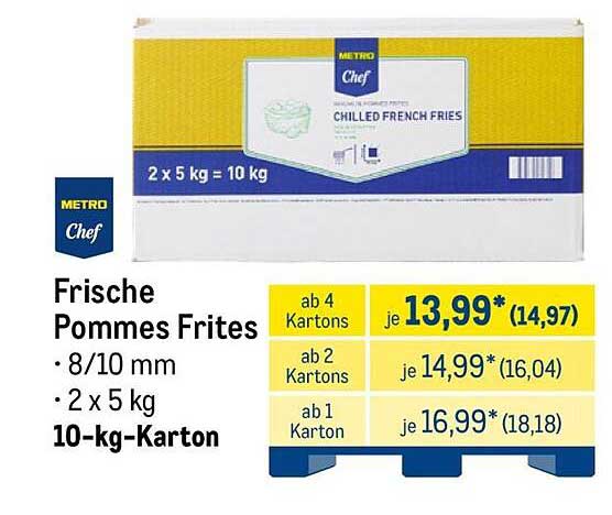 Frische Pommes Frites Angebot bei METRO - ProspektGuru.de