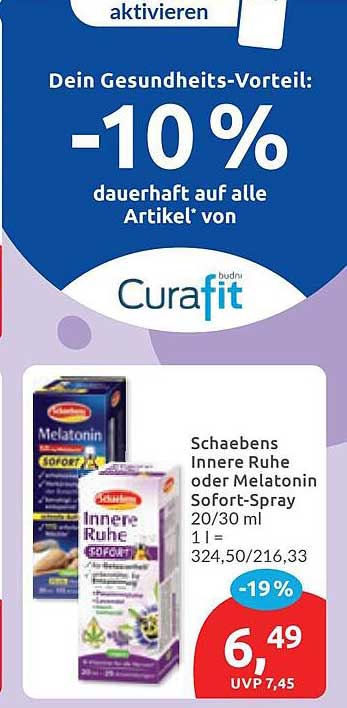 Schaebens Innere Ruhe Oder Melatonin Sofort-Spray 20/30 Ml 1 L ...