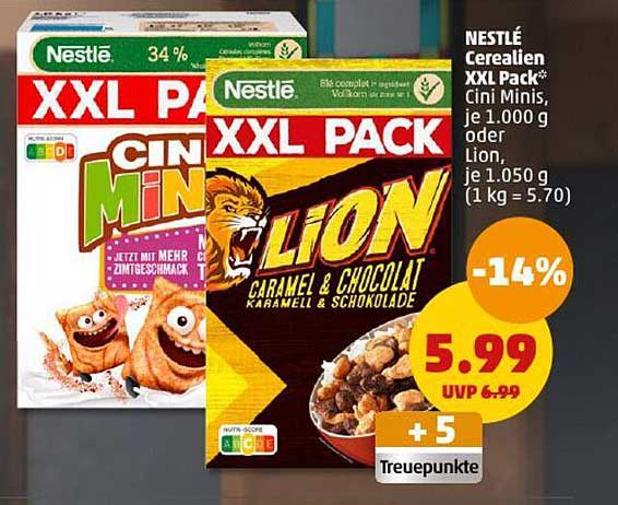 Nestlé Cerealien Xxl Pack: Cini Minis Oder Lion Angebot bei Penny ...