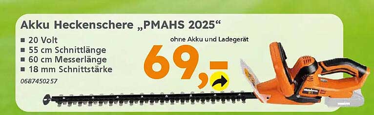 Akku Heckenschere „Pmahs 2025“ Angebot bei Globus Baumarkt ...