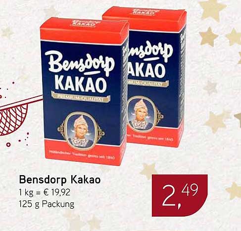 Bensdorp Kakao 125 G Packung Angebot bei Dornseifer - ProspektGuru.de