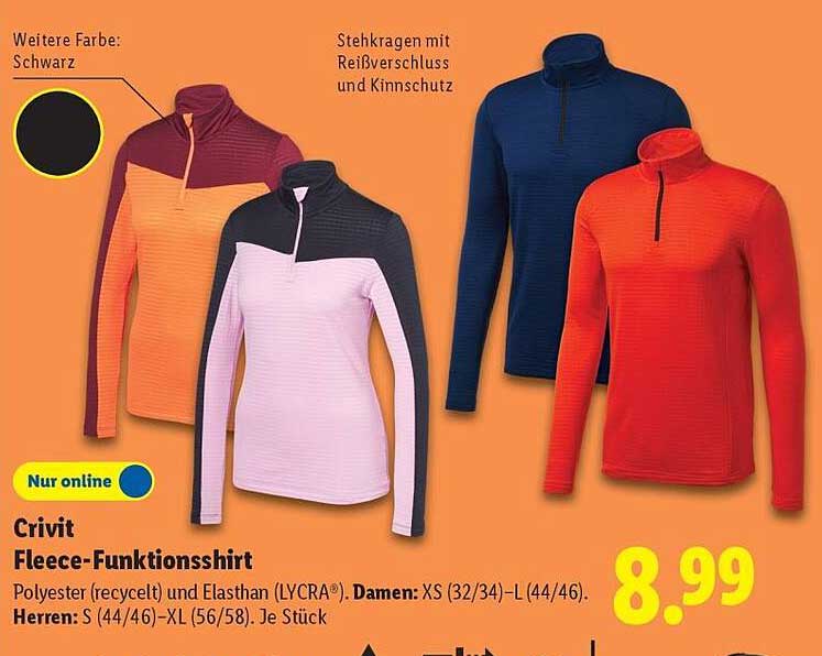Crivit Fleece-Funktionsshirt Angebot bei Lidl - ProspektGuru.de