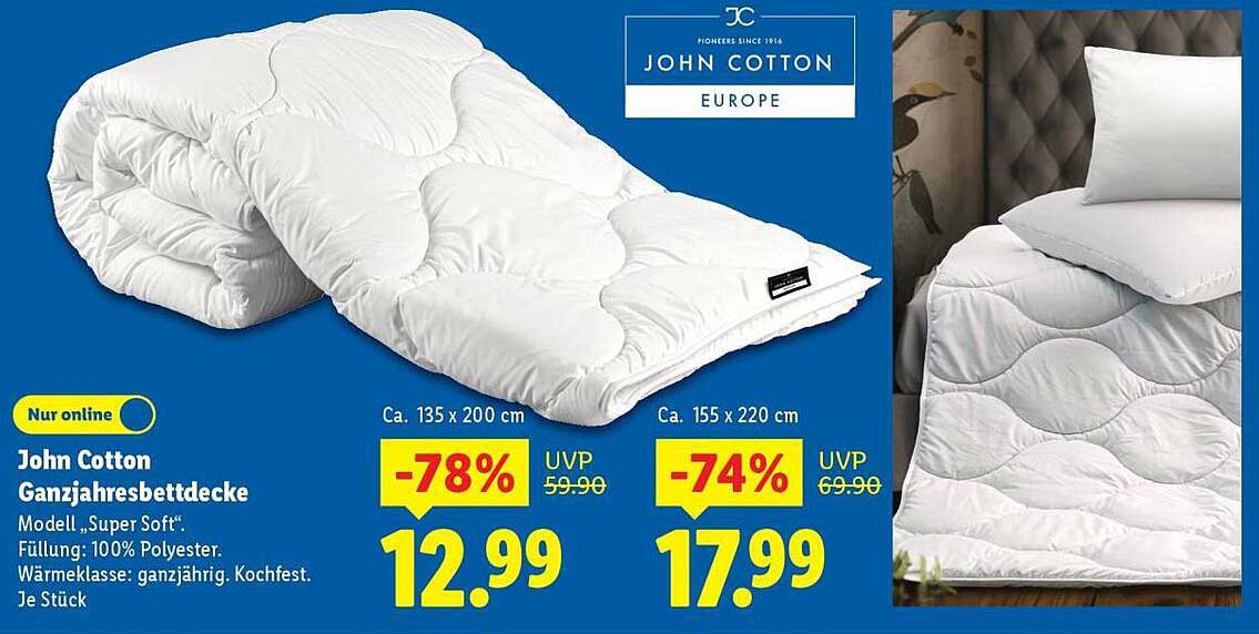 John Cotton Ganzjahresbettdecke "Super Soft" Angebot bei Lidl ...