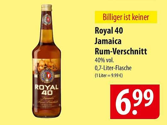 Royal 40 Jamaica Rum-Verschnitt Angebot bei Famila Nord Ost ...