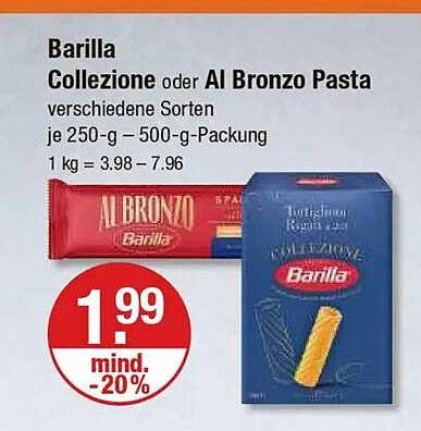 Barilla Pasta Verschiedene Sorten Je 500-G-Packung Angebot bei V-Markt ...