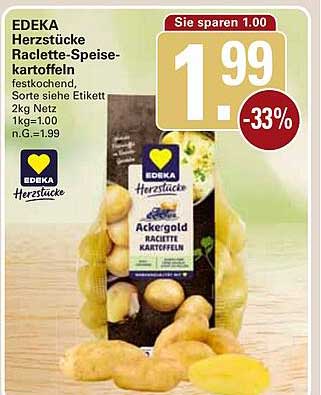Edeka Herzstücke Raclette-Speisekartoffeln 2Kg Angebot bei Edeka ...