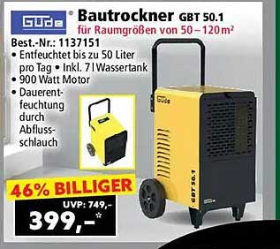 Güde Bautrockner Gbt 50.1 Für Raumgrößen Von 50 – 120 M² Angebot bei ...
