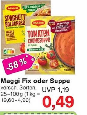 Maggi Fix Oder Suppe Verschiedener Sorten Angebot bei Jawoll ...