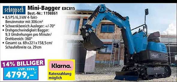Scheppach Mini-Bagger Angebot bei Lidl - ProspektGuru.de