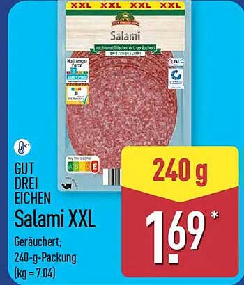Gut Drei Eichen Salami Xxl Angebot bei Aldi Nord - ProspektGuru.de