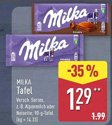 Milka Tafel Angebot bei Aldi Nord - ProspektGuru.de
