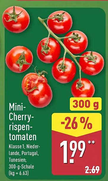 Mini-Cherry-Rispentomaten Angebot bei Aldi Nord - ProspektGuru.de