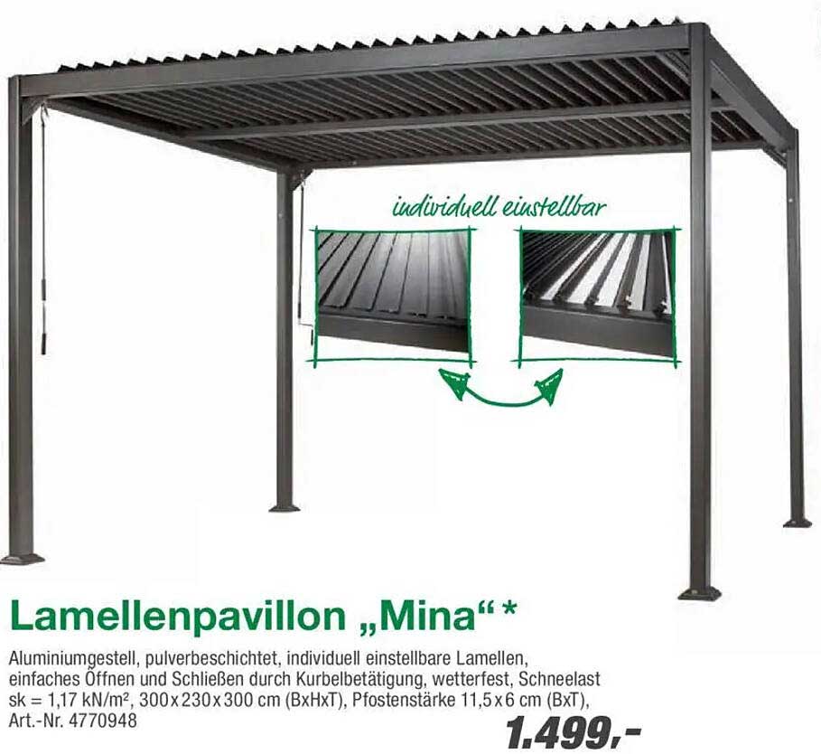Lamellenpavillon „Mina“ Angebot bei toom Baumarkt