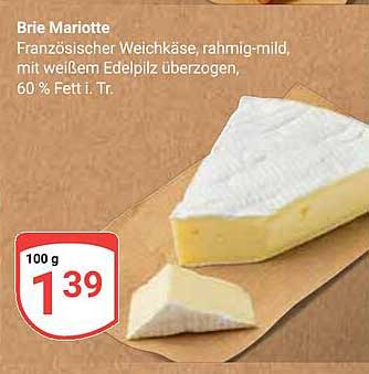 Brie Mariotte Französischer Weichkäse, Rahmig-Mild, Mit Weißem ...