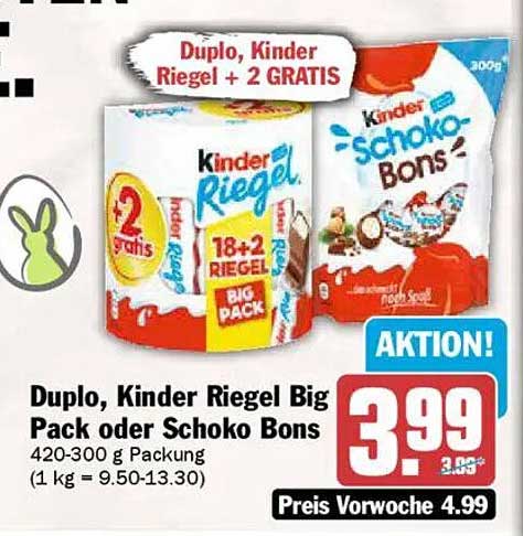 Duplo, Kinder Riegel Big Pack Oder Schoko Bons Angebot bei AEZ ...