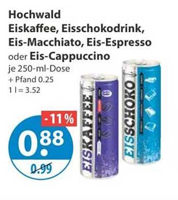 Hochwald Eiskaffee, Eisschokolodrink, Eis-Macchiato, Eis-Espresso Oder ...