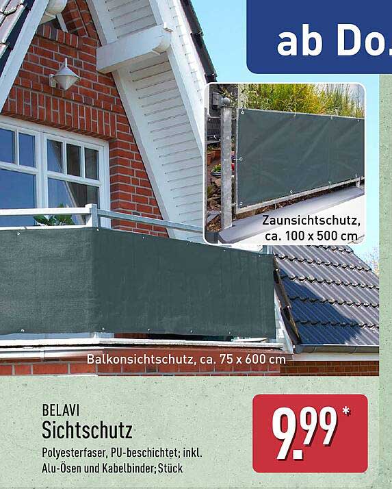 Verwunderlich Balkon Sichtschutz Aldi Nord 2022 Fotos