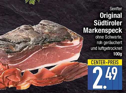 Senfter Original Südtiroler Markenspeck Ohne Schwarte, Roh Geräuchert ...