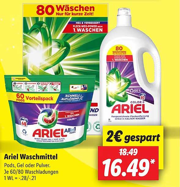 Ariel Waschmittel Angebot bei Lidl