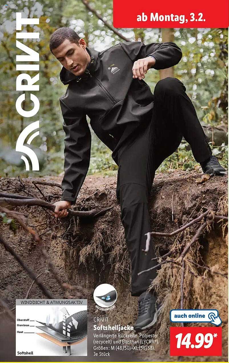 Crivit Softshelljacke Angebot bei Lidl