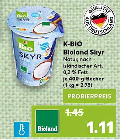 K-Bio Bioland Skyr Angebot bei Kaufland