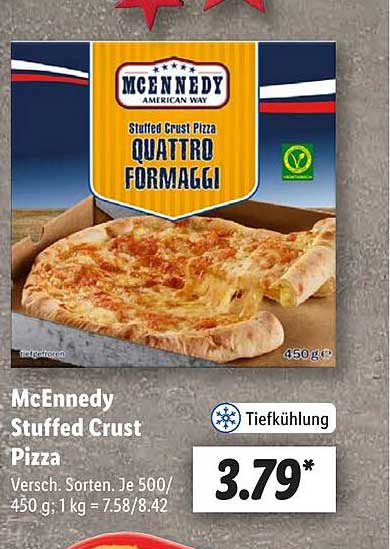 Mcennedy Stuffed Crust Pizza Quattro Formaggi Angebot bei Lidl
