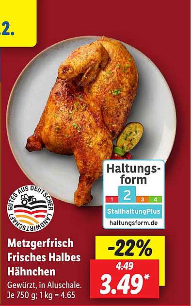 Halbes Hahnchen Nahrwerte