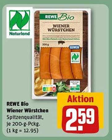 Rewe Bio Wiener Würstchen Angebot bei REWE