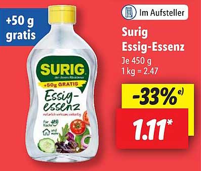 Surig Essig-Essenz Angebot bei Lidl