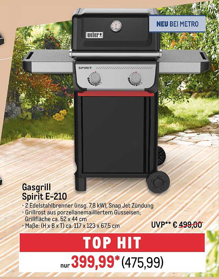 Gasgrill Spirit E-210 Angebot bei METRO