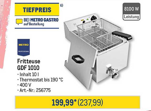 Fritteuse Gdf 1010 Angebot bei METRO - ProspektGuru.de