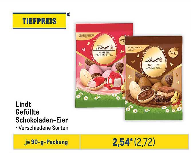 Lindt Gefüllte Schokoladen-Eier - Verschiedene Sorten Angebot bei METRO ...