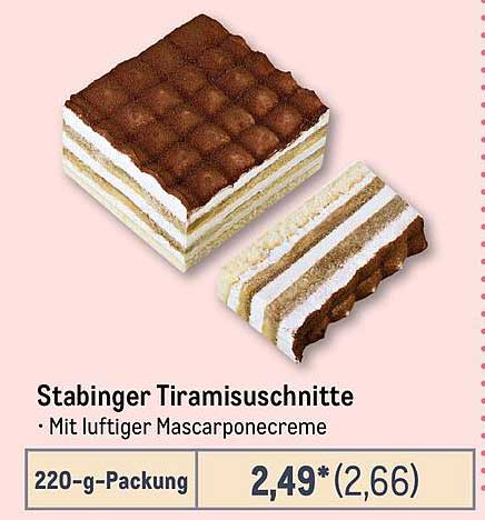 Stabinger Tiramisutchnitte - Mit Luftiger Mascarponecreme Angebot bei METRO