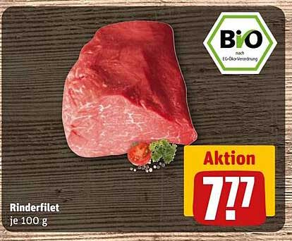 Bio Rinderfilet Je 100 G Angebot bei REWE Center