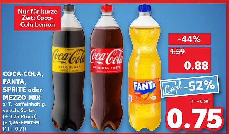 Coca-Cola, Fanta, Sprite Oder Mezzo Mix 1,5L Angebot bei Kaufland