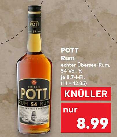 Pott Rum 54 Vol. % – Echter Übersee-Rum Angebot bei Kaufland