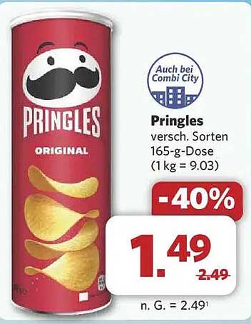 Pringles Original - 165-G-Dose Angebot bei Combi - ProspektGuru.de