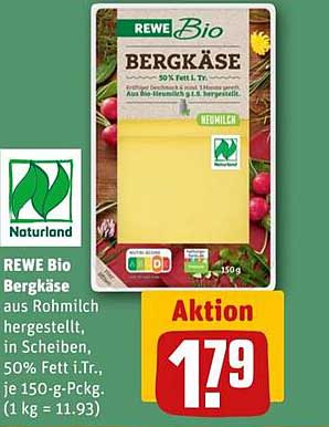 Rewe Bio Bergkäse 150 G Angebot bei REWE Center