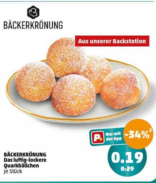 Bäckerkrönung Das Luftig-Lockere Quarkbällchen Angebot bei Penny
