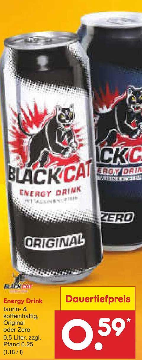 Black Cat Energy Drink Original Angebot bei Netto Marken-Discount